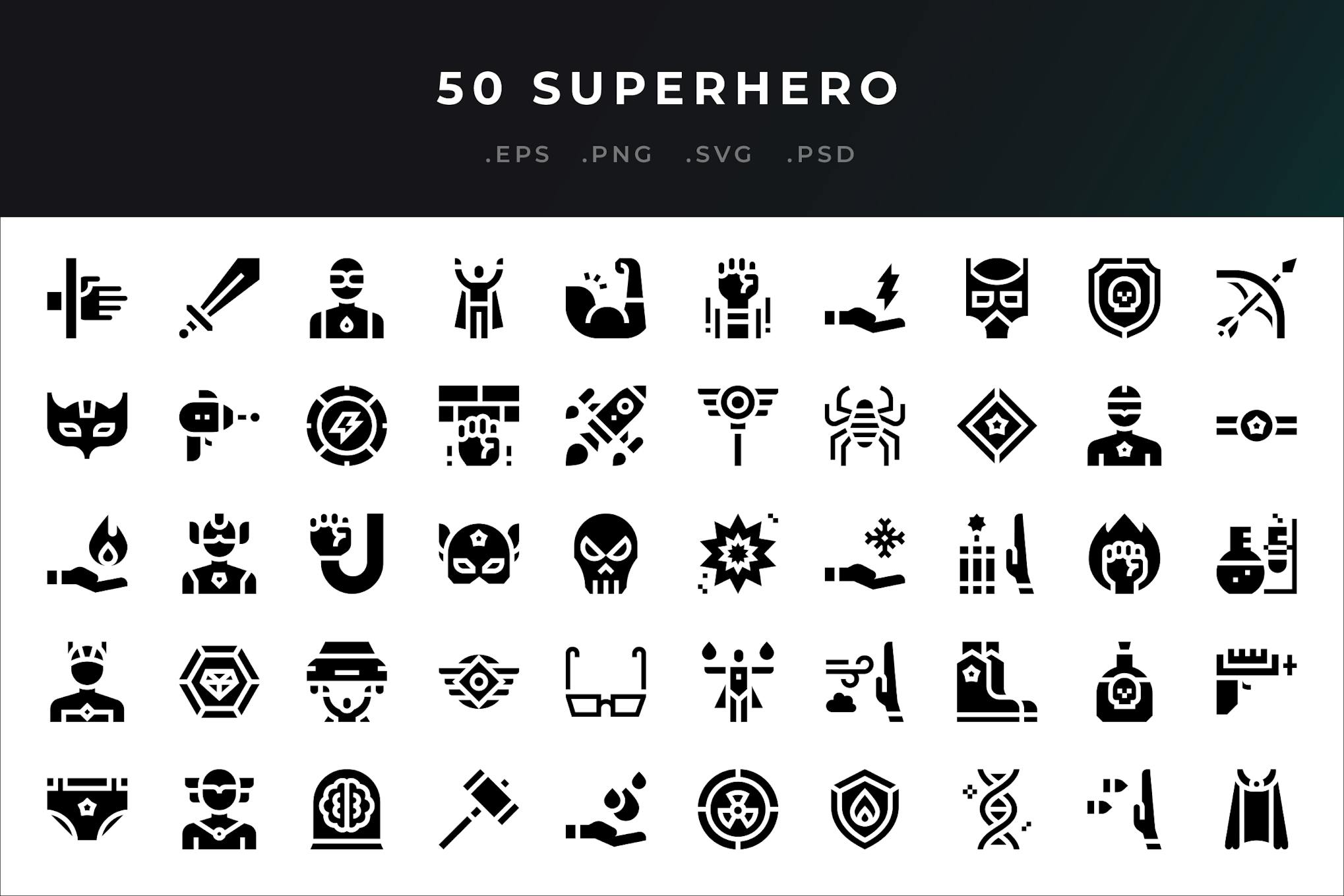50 Superhero Icons
