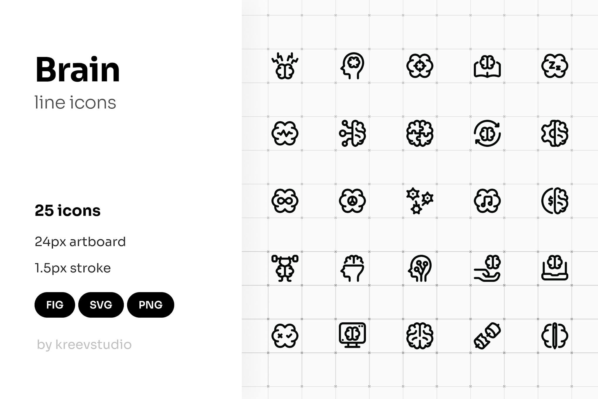Brain Line UI Icons