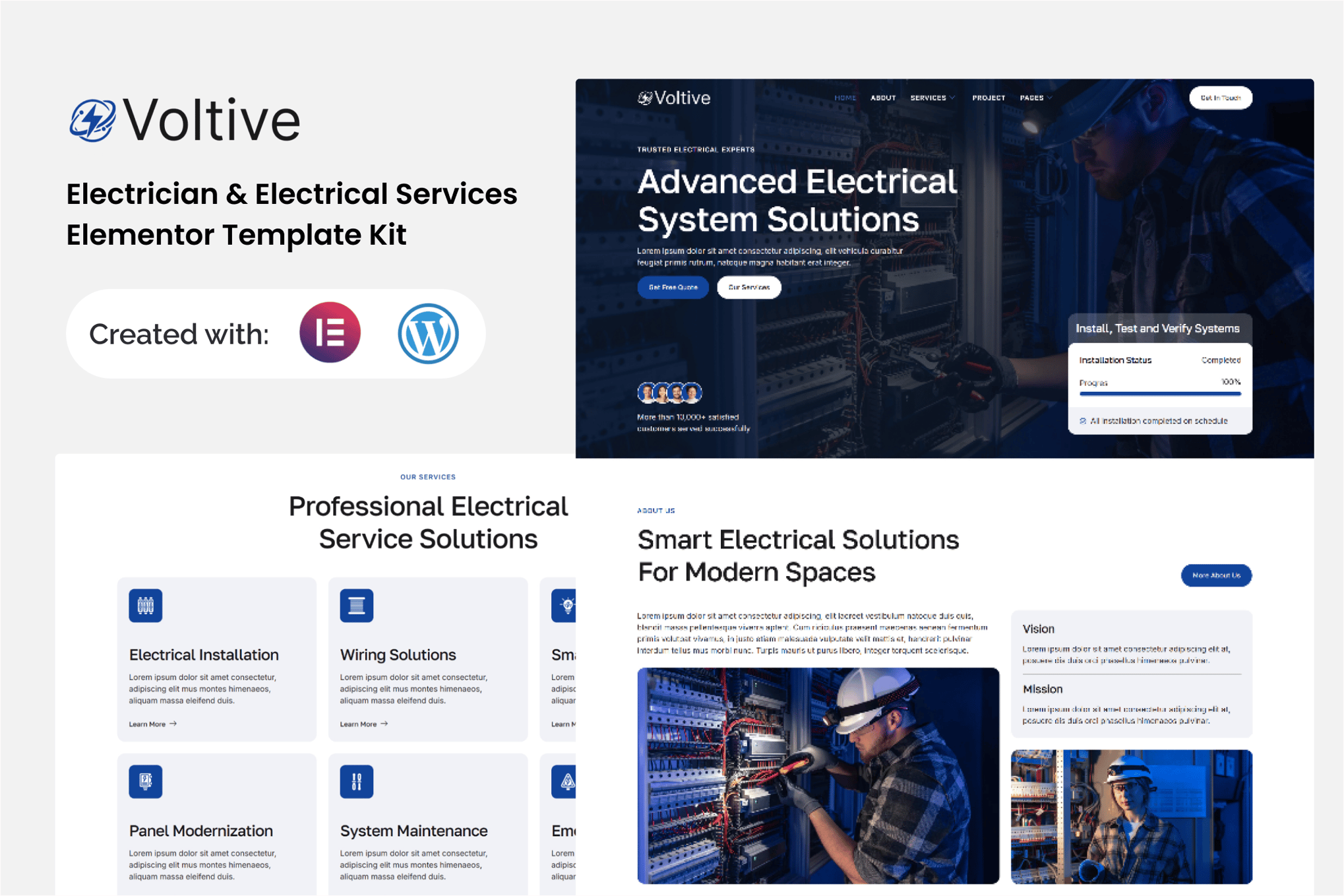 Voltive - Electrician & Electrical Services Elementor Template Kit